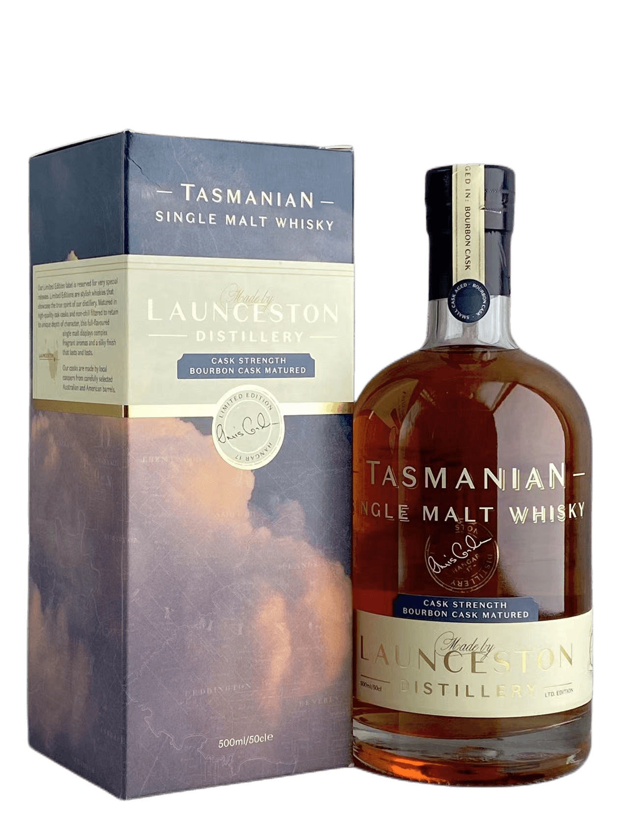 Launceston Bourbon Cask Matured Cask Strength 500ml | CG LIQUOR